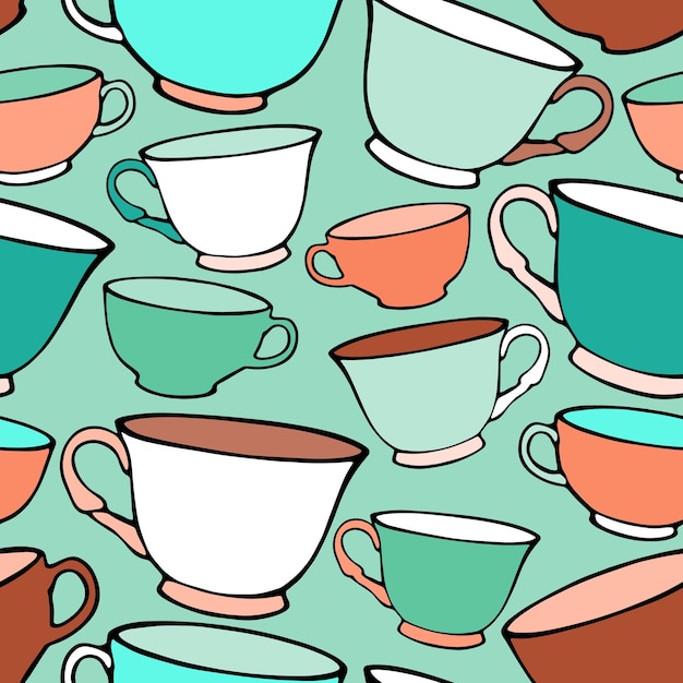 Vibrant Teacup Mosaic: A Captivating Blend of Colors and Shapes | Jiffy ...