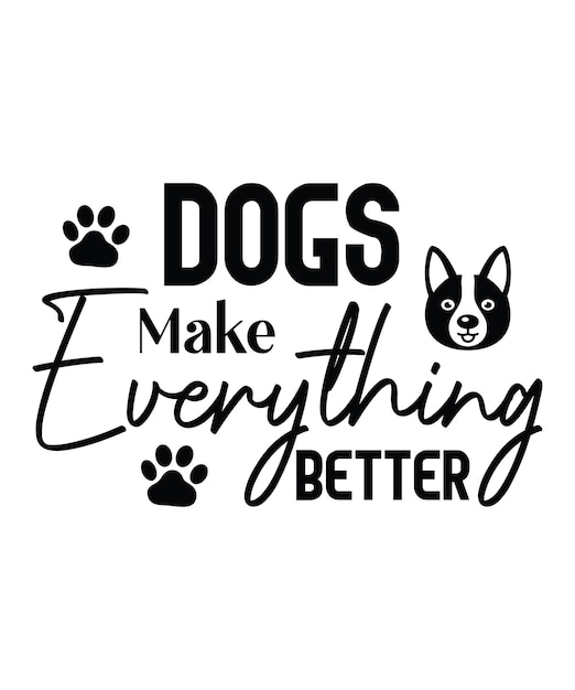 Adorable Paw Print Slogan Celebrating the Joy of Dogs | Jiffy Designs