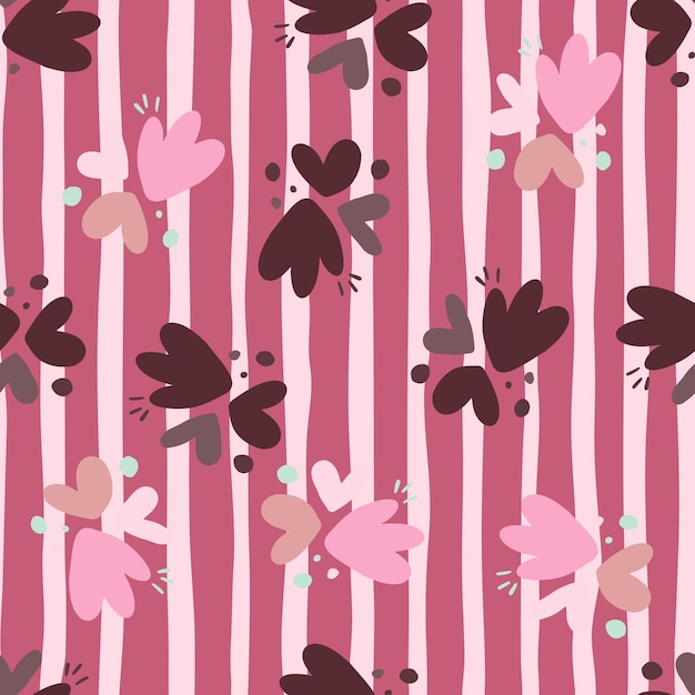 Vibrant Pink Floral Pattern with Striped Background | Jiffy Designs