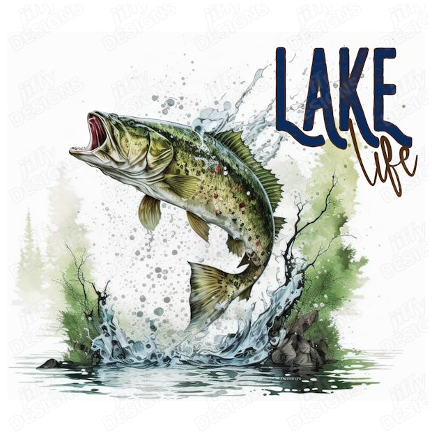 Lake Life Bass Fishing 20oz Tumbler Wrap | Jiffy Designs