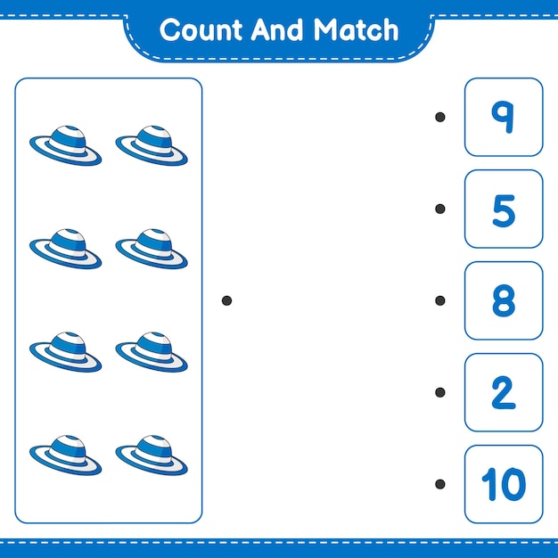 Counting Blue Hats in Matching Game | Jiffy Designs