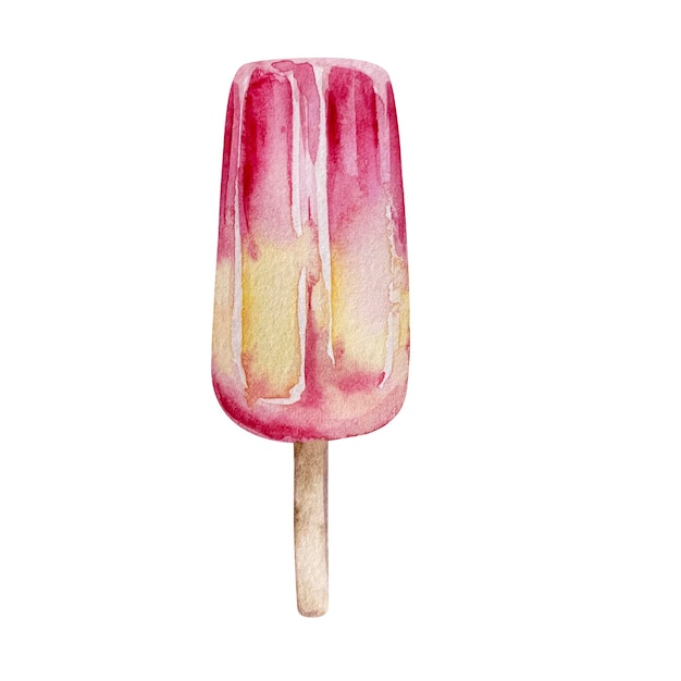 Vibrant Watercolor Ice Lolly with Layered Tones | Jiffy Designs