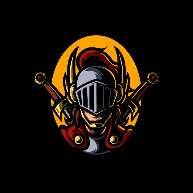 Fearsome Knight Emblem in Fiery Sunset | Jiffy Designs