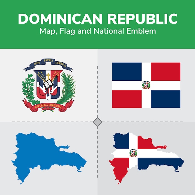 Vibrant Symbols of the Dominican Republic: Map, Flag, and National ...