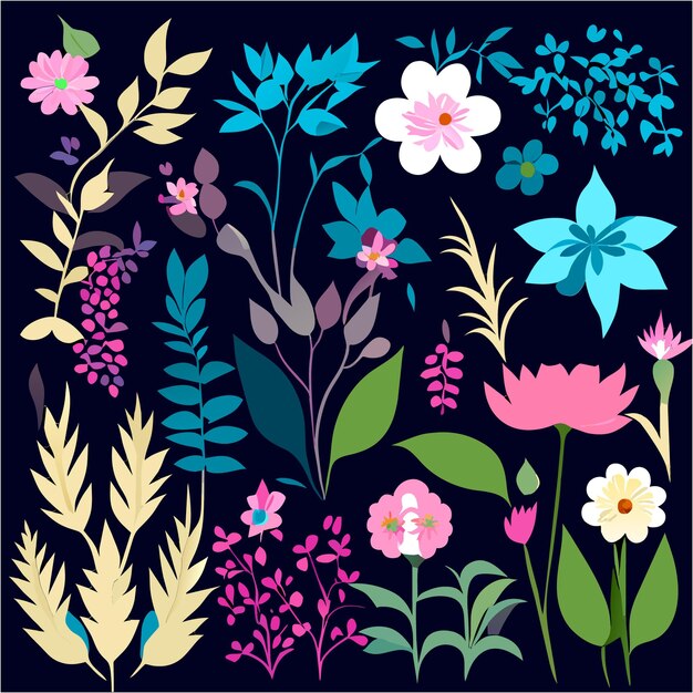 Vibrant Floral Bouquet on Midnight Blue Background | Jiffy Designs