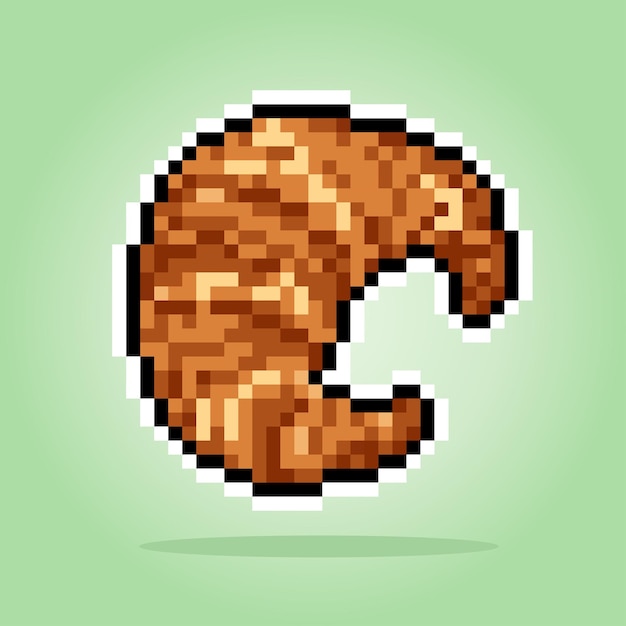 Pixelated Croissant Illustration with Flaky Texture and Shading | Jiffy ...