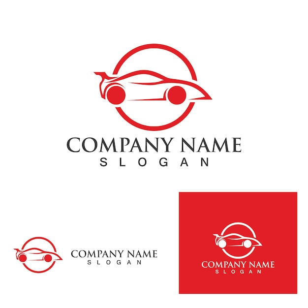 Vibrant Red Car Logo with Swoosh Design | Jiffy Designs