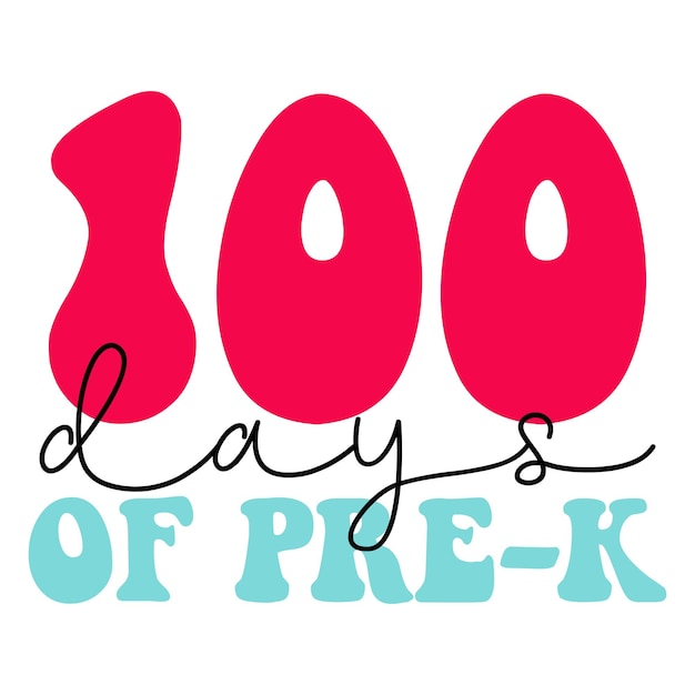 Vibrant 100 Days of Pre-K Celebration Lettering Design | Jiffy Designs