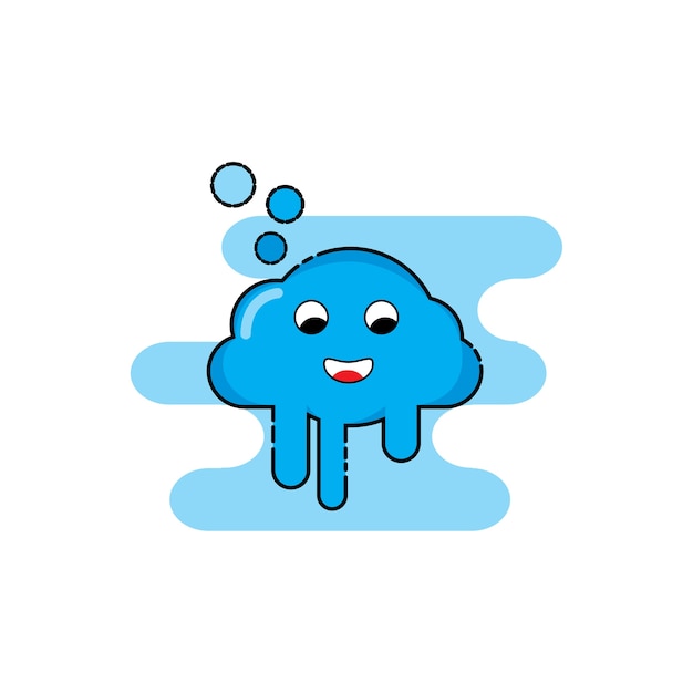 Playful Blue Blob with Bubbles Floating in the Sky | Jiffy Designs