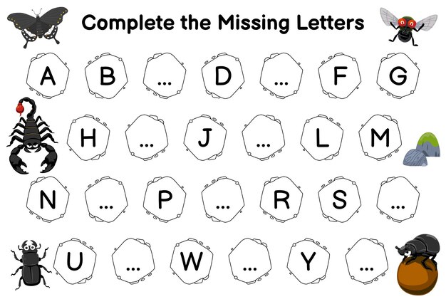 Captivating Critters: Complete the Alphabet with Bugs and Beetles | Jiffy Designs
