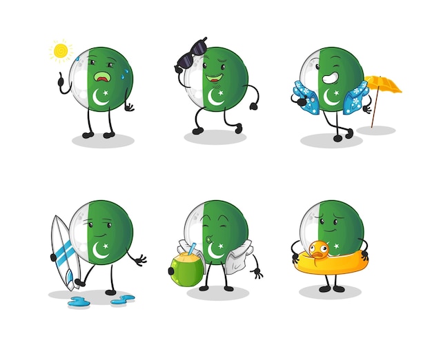 Charming Collection of Playful Pakistani Flag Mascots | Jiffy Designs