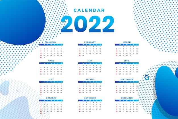Vibrant Polka Dot Calendar for the Year 2022 | Jiffy Designs
