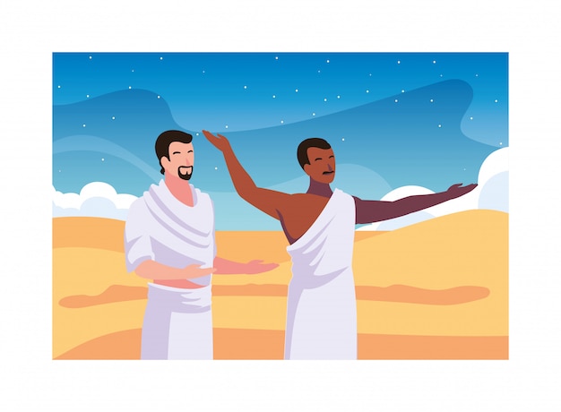 Two Pilgrims Joyfully Reaching Towards the Starry Sky | Jiffy Designs