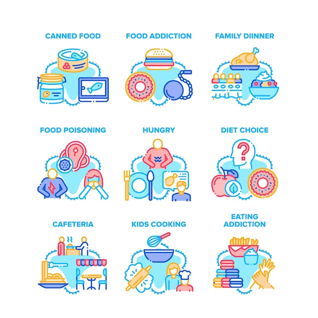 Diverse Food-Themed Icons Depicting Various Culinary Concepts | Jiffy ...