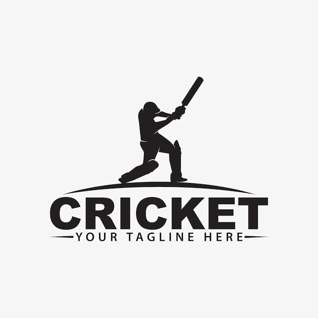 Dynamic Cricket Player Silhouette with Customizable Tagline | Jiffy Designs