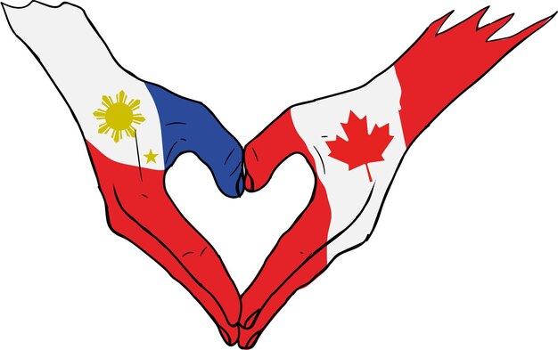 Intertwined Flags of Philippines and Canada in Heartfelt Unity | Jiffy ...
