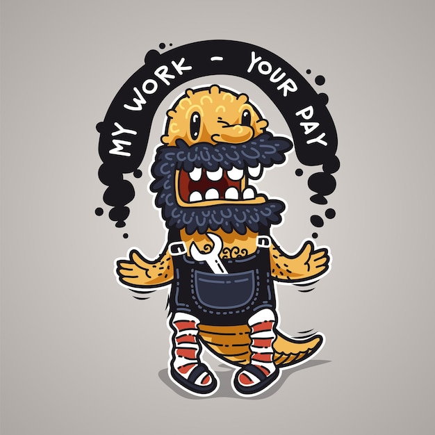 Quirky Cartoon Character with Playful Attitude and Slogan | Jiffy Designs