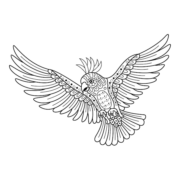 Majestic Avian Illustration with Intricate Wing Details | Jiffy Designs