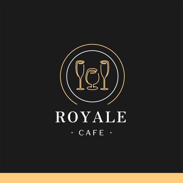 Elegant Glassware Emblem for the Royale Cafe | Jiffy Designs