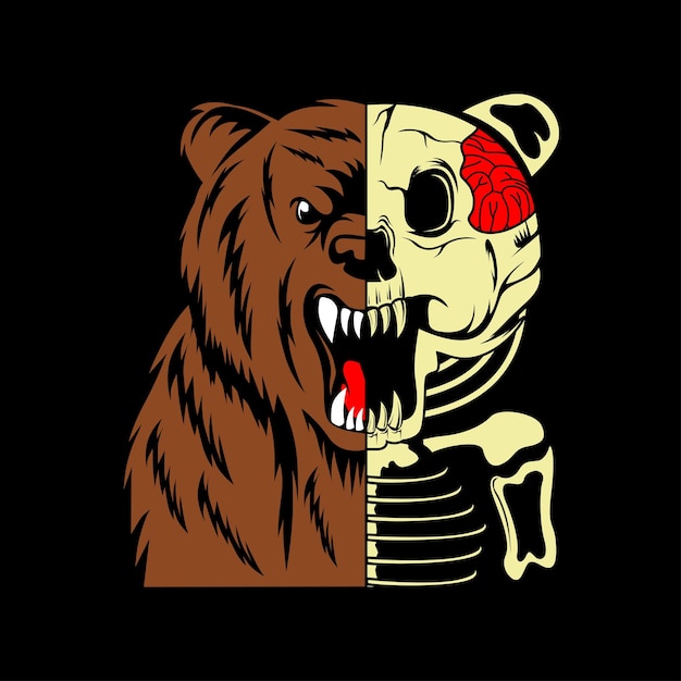 Ferocious Bear and Skeletal Creature in Striking Contrast | Jiffy Designs