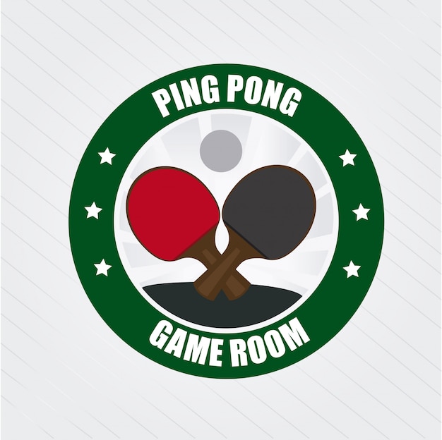 Vibrant Ping Pong Game Room Logo with Paddles and Ball | Jiffy Designs