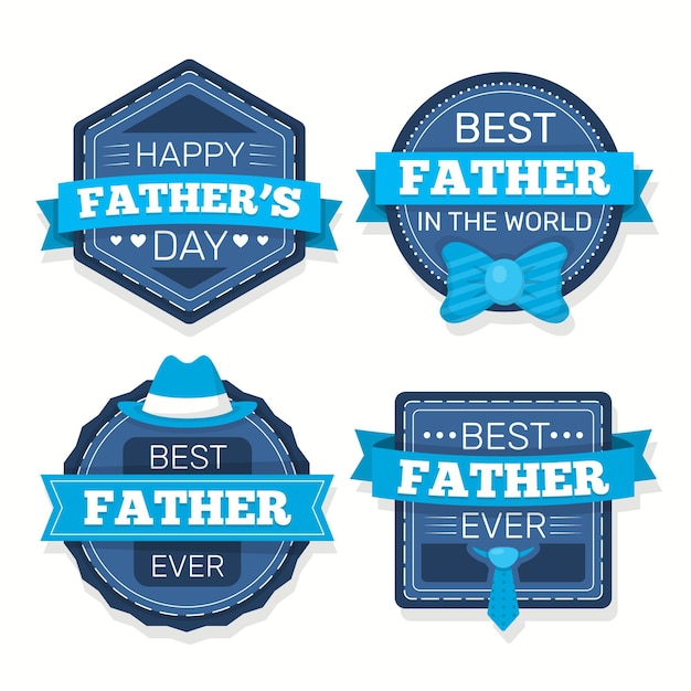 Vibrant Father's Day Badge Collection with Textured Accents | Jiffy Designs