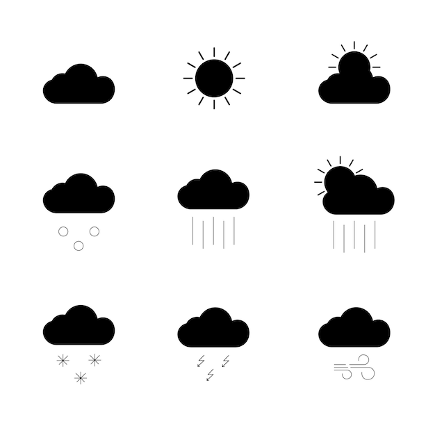 A Diverse Collection of Minimalist Weather Icons | Jiffy Designs