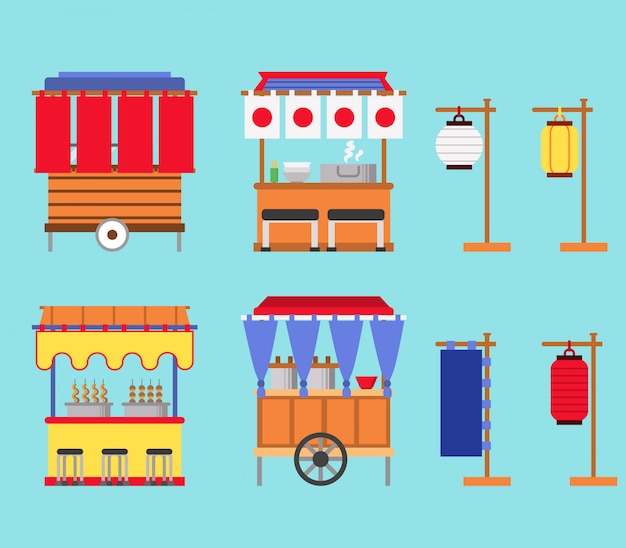 Vibrant Collection of Street Food Carts and Vendor Stands | Jiffy Designs