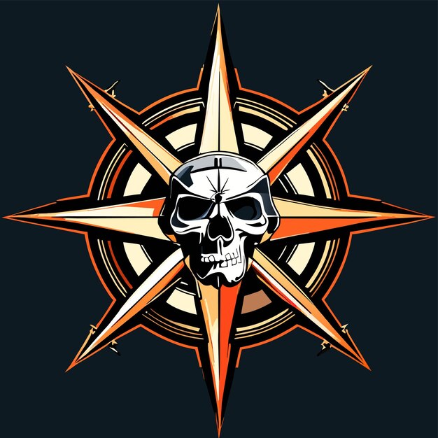 Captivating Compass Skull: A Striking Nautical Design | Jiffy Designs