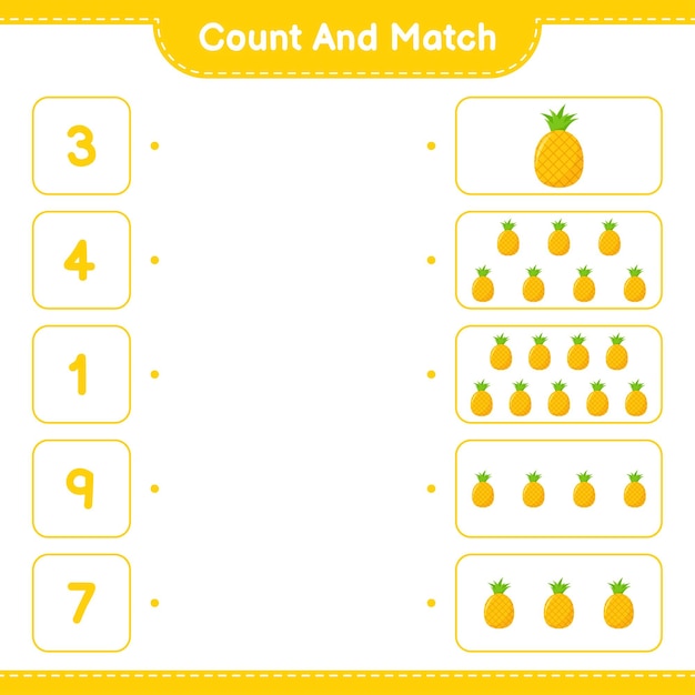 Pineapple Counting and Matching Game | Jiffy Designs