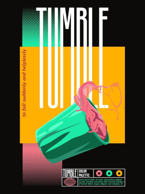 Vibrant Retro-Inspired Tumble Logo with Geometric Shapes | Jiffy Designs