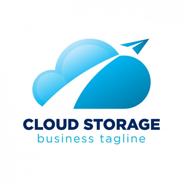 Cloud Storage Logo with Paper Plane and Tagline | Jiffy Designs