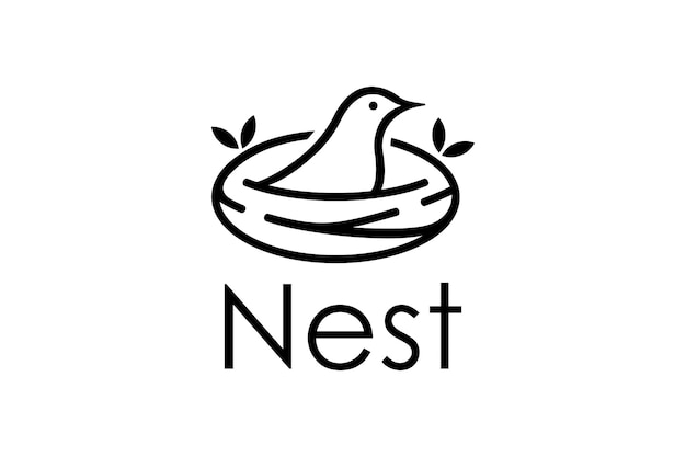 Elegant Nesting Bird Icon with Minimalist Typography | Jiffy Designs