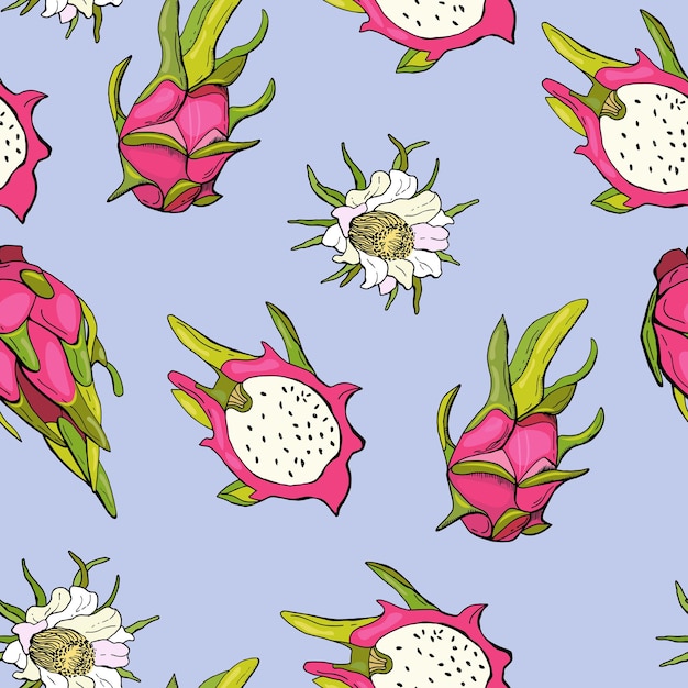Vibrant Tropical Dragon Fruit Pattern | Jiffy Designs