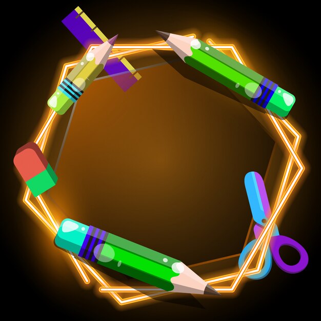 Vibrant Neon Test Tube Circle with Colorful Glow | Jiffy Designs