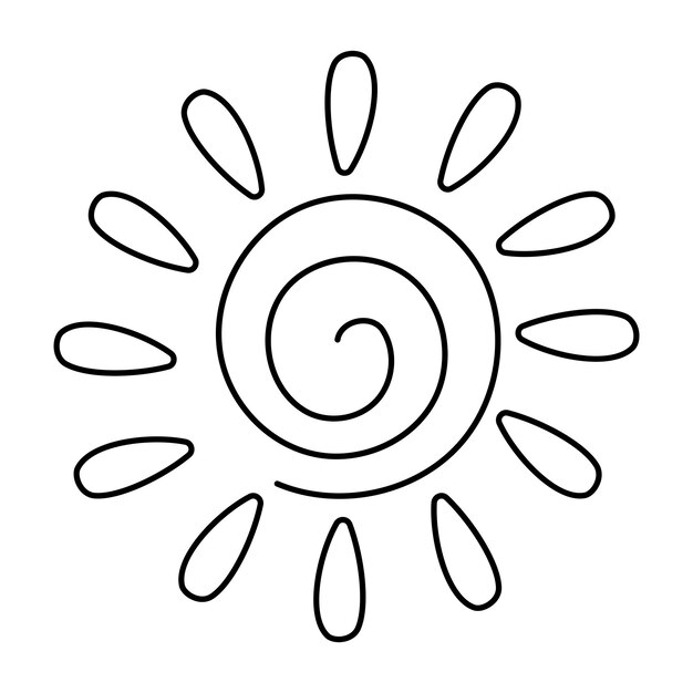 Spiral Sun Motif with Radiating Teardrop Shapes | Jiffy Designs