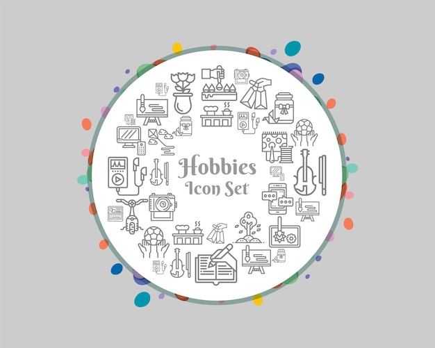 Vibrant Hobbies Icon Collection for Diverse Interests | Jiffy Designs