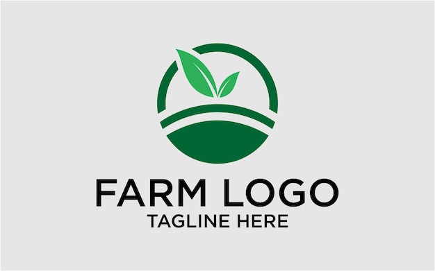 Green Leaf Circle Farm Logo with Tagline Space | Jiffy Designs