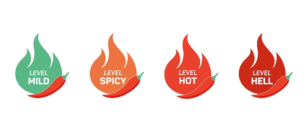 Vibrant Chili Pepper Spice Level Icons for Culinary Branding | Jiffy ...