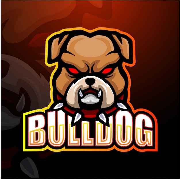 Fierce Bulldog Mascot Logo with Glowing Red Eyes | Jiffy Designs