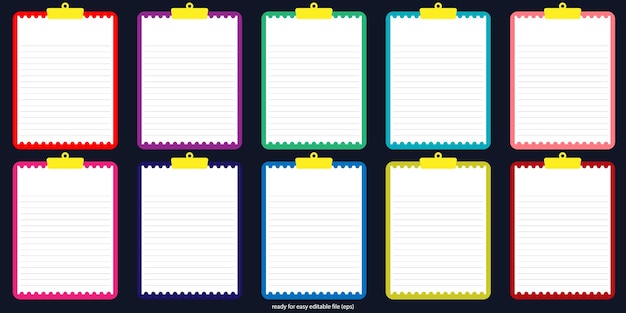 Vibrant Clipboard Frames with Lined Paper Backgrounds | Jiffy Designs