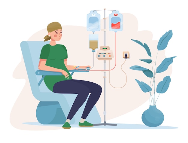 Patient Receiving Intravenous Therapy in Comfortable Hospital Room ...