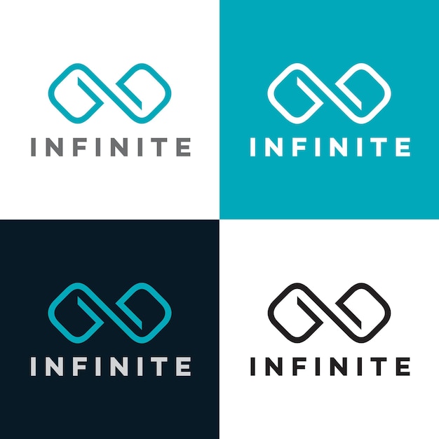 Minimalist Infinite Symbol Logos in Teal and Black | Jiffy Designs