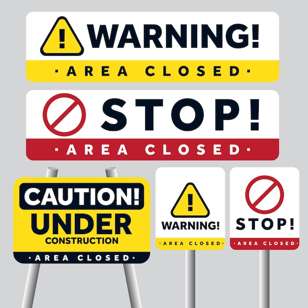 Vibrant Warning Signs Indicating Closed Construction Area | Jiffy Designs