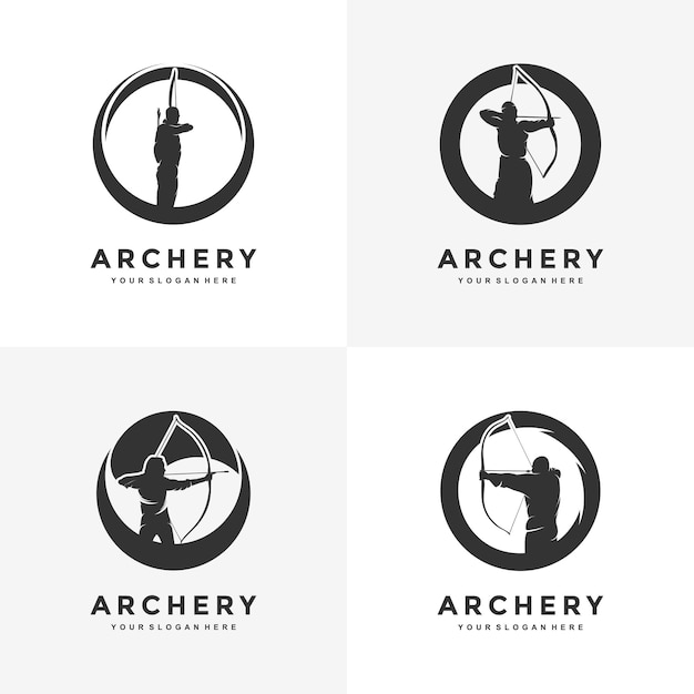 Striking Silhouettes: Archery Logos with Minimalist Archer Figures ...