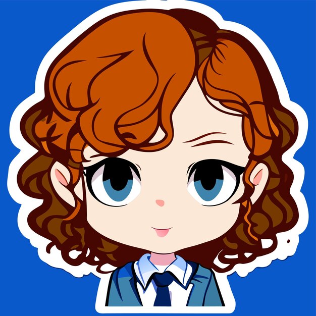 Charming Anime-Inspired Chibi Portrait on Blue | Jiffy Designs