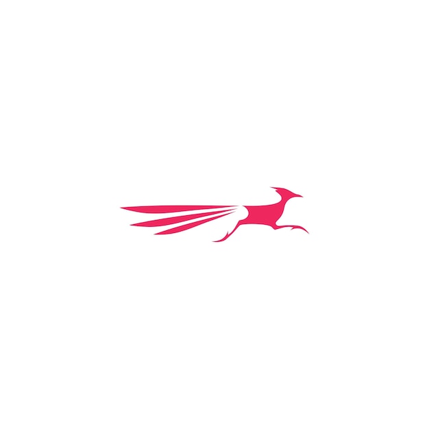 Dynamic Crimson Bird Emblem with Striking Feathers | Jiffy Designs