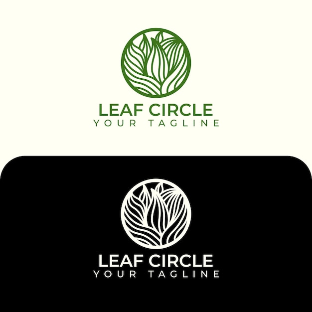 Elegant Leaf Circle Logo with Minimalist Foliage Design | Jiffy Designs