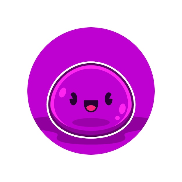 Cheerful Purple Blob with Cute Expression | Jiffy Designs