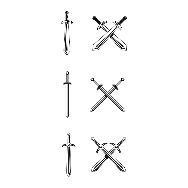 Striking Collection of Crossed Swords and Blades | Jiffy Designs
